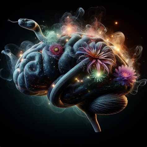 Premium Photo A Colorful Illustration Of A Brain Creature With