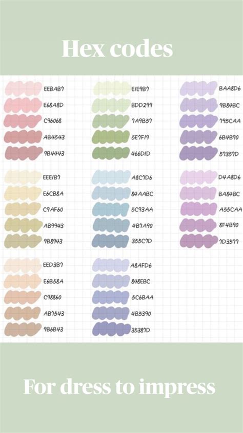Codes 4 U Hex Color Codes Color Coding Notes Impress