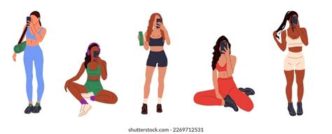 Girls Selfies In Clothes Exercise