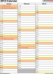 2012 Calendar For Pdf 10 Free Printable Templates