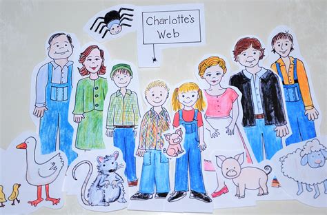 Charlottes Web Character Paper Figures Outlines And Color Printable Etsy