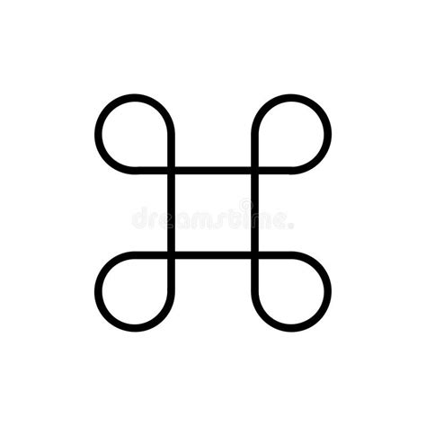 Command Vector Icon Outline Style Isolated On White Background Stock Vector Illustration Of