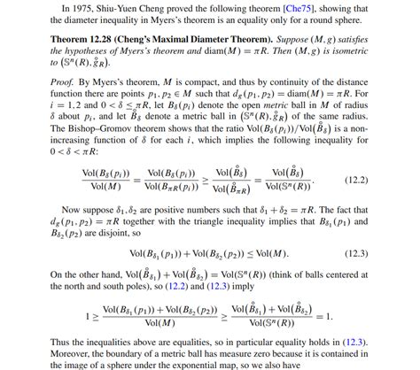 Understanding Final Statement Of The Chengs Maximal Diameter Theorem John Lees Introduction