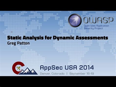 free video static analysis for dynamic assessments owasp appsecusa
