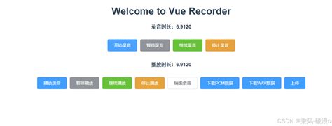 Vue使用js Audio Recorder浏览器录音效果 Csdn博客