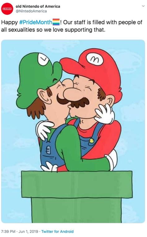 Nlntendo America Mario And Luigi Kissing Know Your Meme