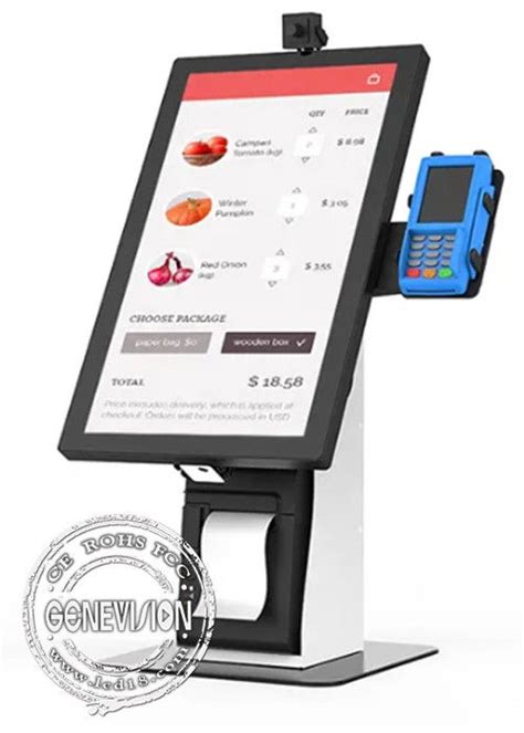 15 6 21 5 Cashless Countertop Self Service Kiosk Thermal Printer Qr Code Scanner