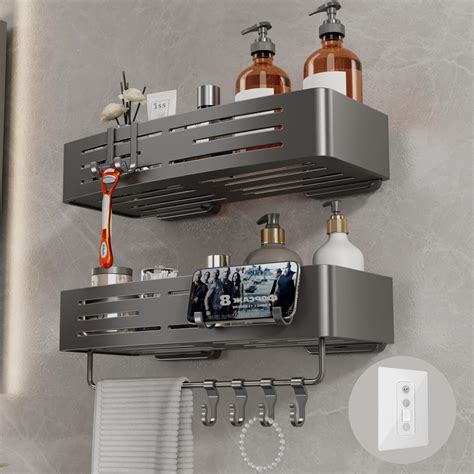 Voldra Adhesive Shower Caddy 2 Pack Shower Shelves For