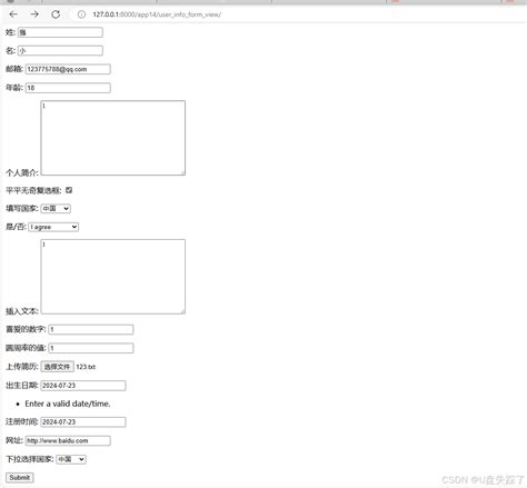 Django Form表单，常用表单字段django表单 Csdn博客