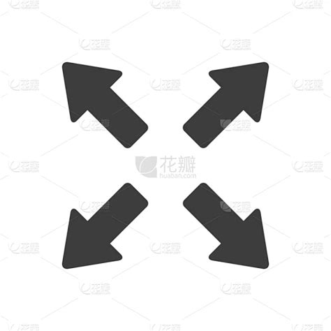 计算机图标巨大的充满的无人矢量箭头符号图像方形画幅绘画插图图形界面素材 花瓣网