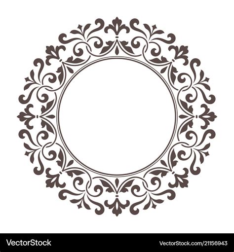 Decorative Round Frame For Design Template Vector Image