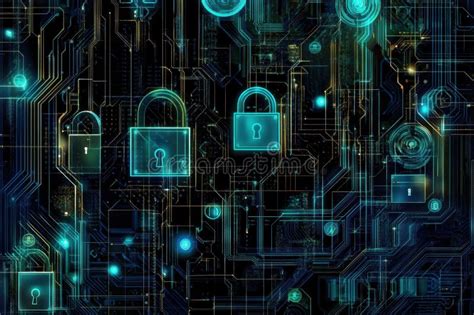 A Blend Of Padlocks And Keys Creates An Abstract Digital Background Symbolizing Security And