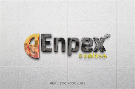 Premium Psd 3d Realistic Logo Mockup Reflection Effect