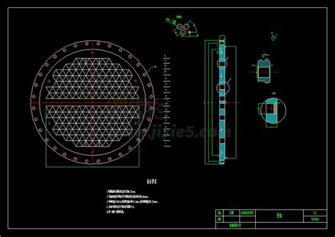 套管式换热器管板设计cad图纸 机械5