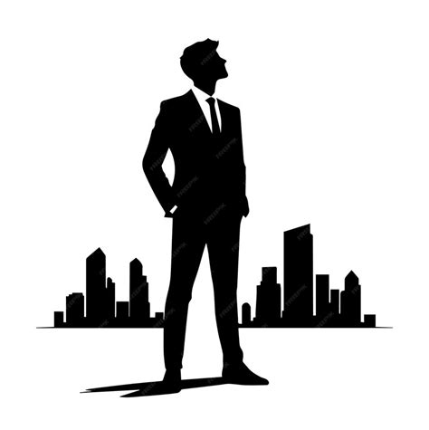 Premium Vector Free Vector A Business Man Standing Pose Silhouette