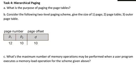 solved task 4 hierarchical paging a what is the purpose of