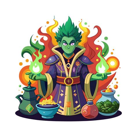 Dynamic Potion Master Character Illustration Stock Vector