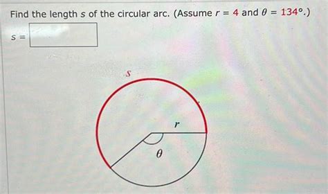Answered Find The Lengths Of The Circular Arc Assume R 4 And 0 134 S Kunduz