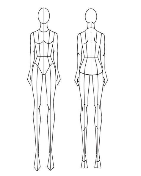 Figurin De Moda Femenino Mode Croquis Vetements