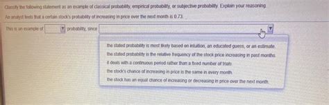 solved classily the following statement as an example of