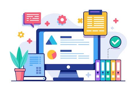 Premium Vector A Computer Screen Displaying A Check Mark Symbolizing Completion Or Approval