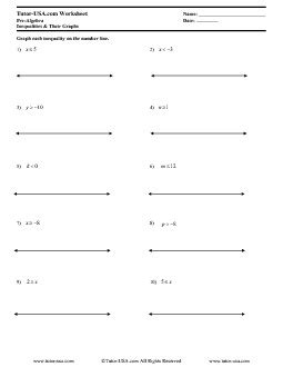 Worksheet Inequalities Write And Graph Inequalities Pre Algebra Printable