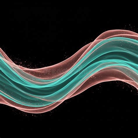 Abstract Digital Artwork Featuring Undulating Waves Of Translucent Overlapping Stock