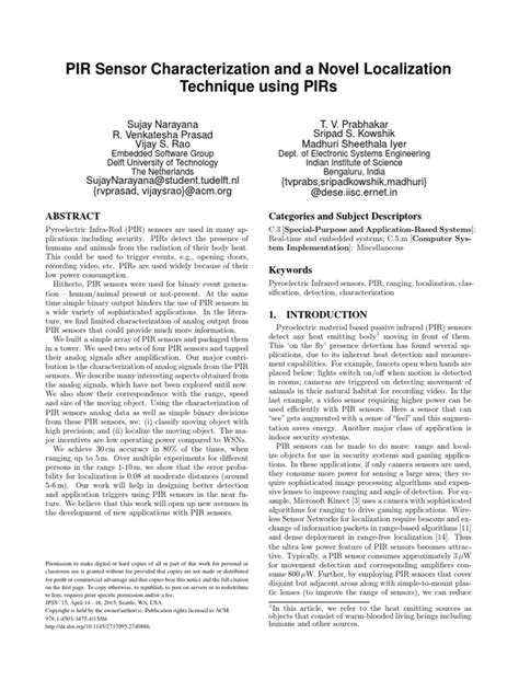 pir sensor characterization and a novel localization technique using