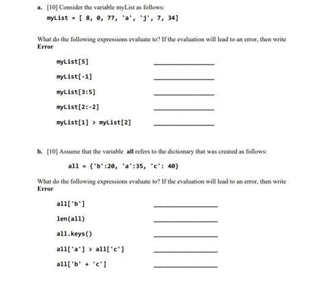 Solved A 10 Consider The Variable Mylist As F Solutioninn