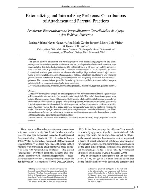 Pdf Externalizing And Internalizing Problems Contributions Of