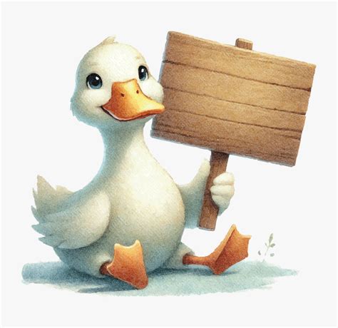 간판을 든 귀여운 오리 일러스트 Ai Illustrator File Us 5 00 Each Ai And Png File