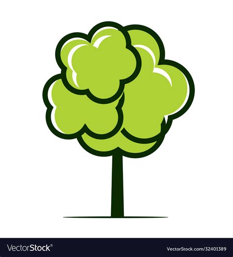 Summer Naked Tree Outline Plant Royalty Free Vector Image