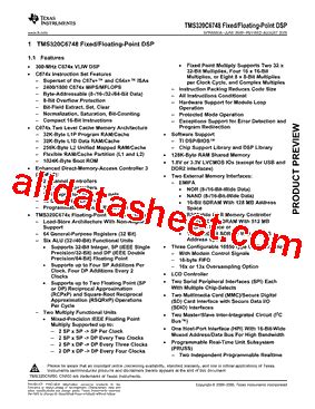 TMS320C6748 Datasheet PDF Texas Instruments