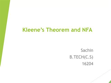 Kleenes Theorem And Nfa Ppt Pptx Programming Languages Computing