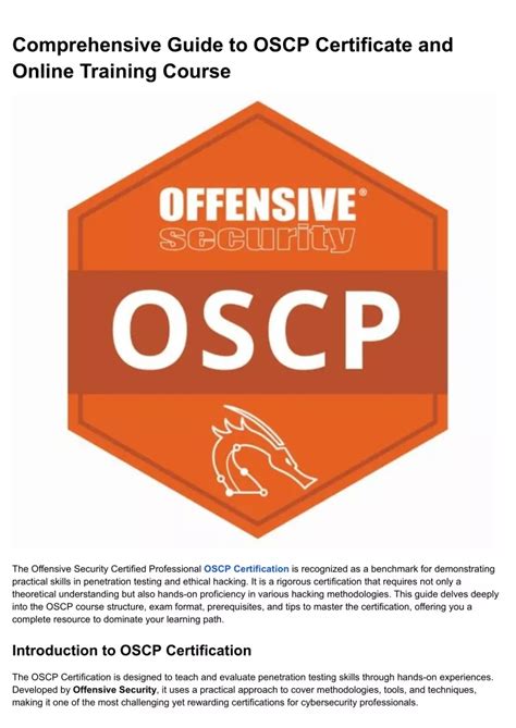 Ppt Comprehensive Guide To Oscp Online Training And Certification