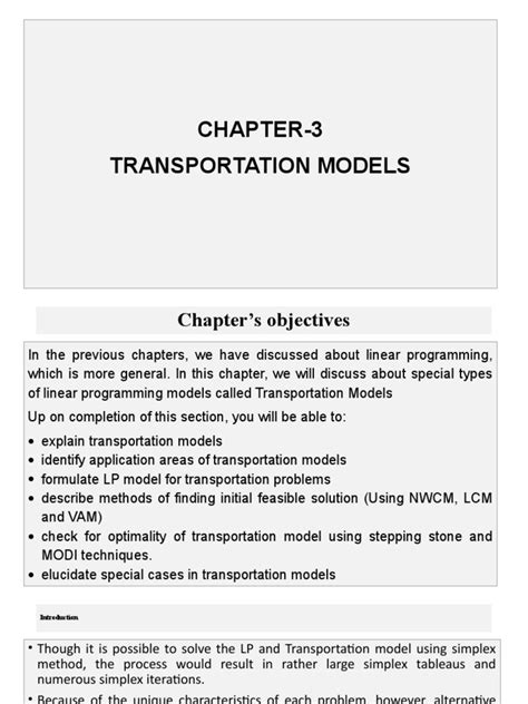 transportation models pdf linear programming mathematical