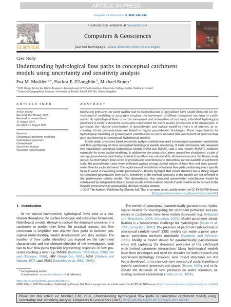 PDF Understanding Hydrological Flow Paths In Conceptual Catchment Models Using Uncertainty And