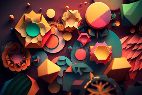 Geometric Overlapping Background Abstract Geometric Shape Generative