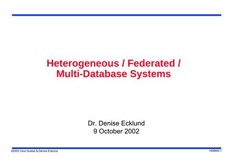 Pdf Heterogeneous Federated Multi Database Systems Dokumentips
