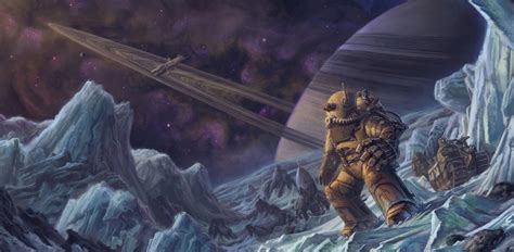 Astronaut Walking Digital Wallpaper Science Fiction Artwork Retro