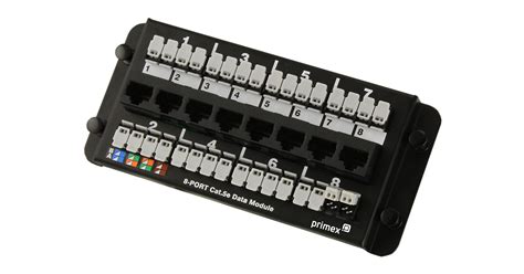 8 Port Cat6 Tool Less Data Voice Modules Primex Manufacturing
