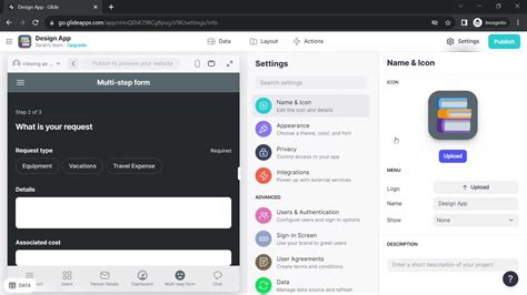 Creating An App On Glide Desktop Examples Page Flows Video 28