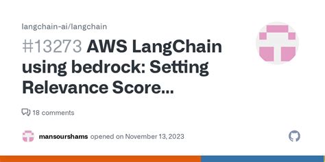 AWS LangChain Using Bedrock Setting Relevance Score Function Issue Langchain Ai