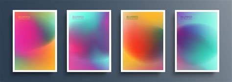추상적 인 흐린 색상 그라디언트가있는 흐린 여러 가지 색상 배경 집합입니다 브로셔 포스터 전단지 및 표지를위한 밝은 색상 템플릿