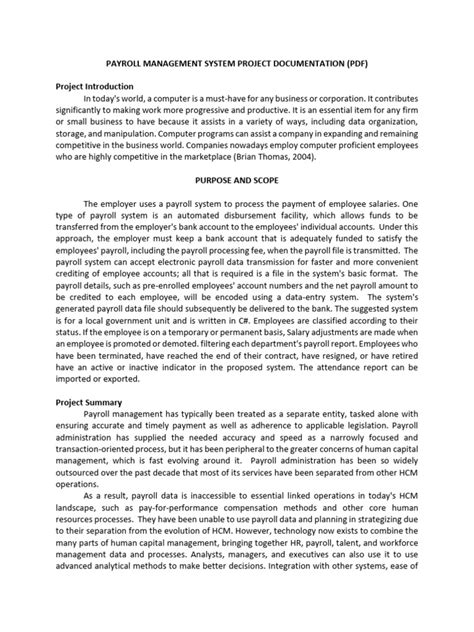 Payroll Management System Project Documentation Pdf Payroll Economies