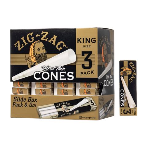 Zig Zag Ultra Thin King Size Cones 108ct Box 34 99