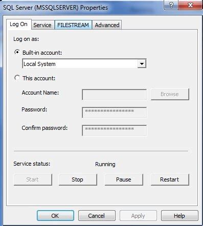 Database Administrator How To Change The SQL Server Service Account