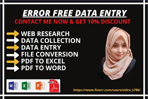 Do Error Free Data Entry And Pdf Conversion To Word Excel By Sidra S Fiverr