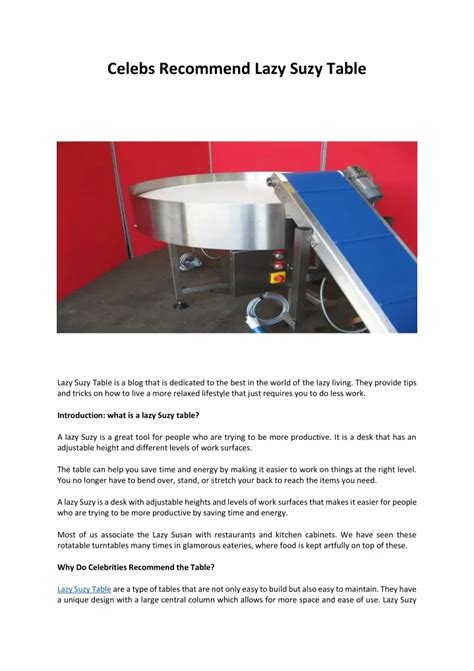 Ppt Lazy Suzy Table Powerpoint Presentation Free Download Id11904469