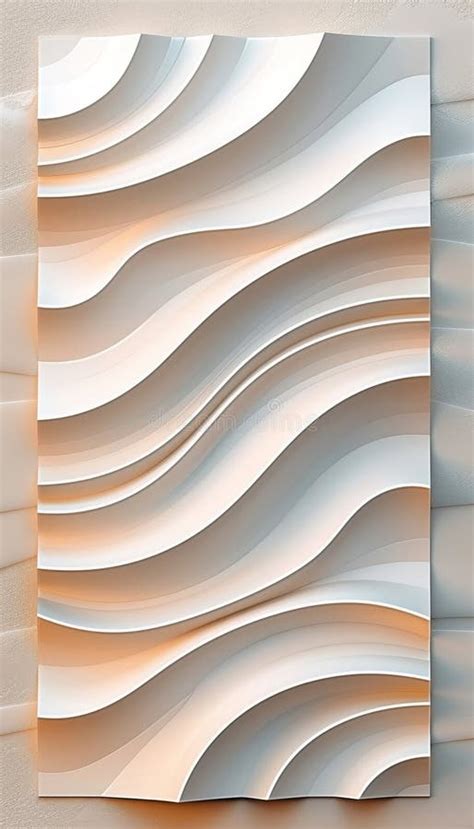 White Abstract Wavy Wall Texture Interior Detail Minimalist Design Element Stock Illustration